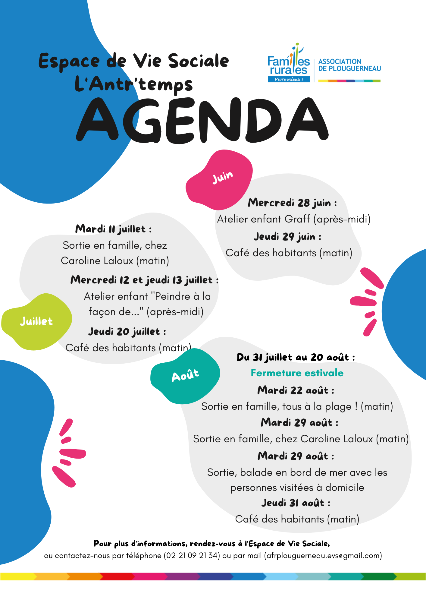 Programme des activités de juin à août à l'Espace de Vie Sociale l'Antr ...