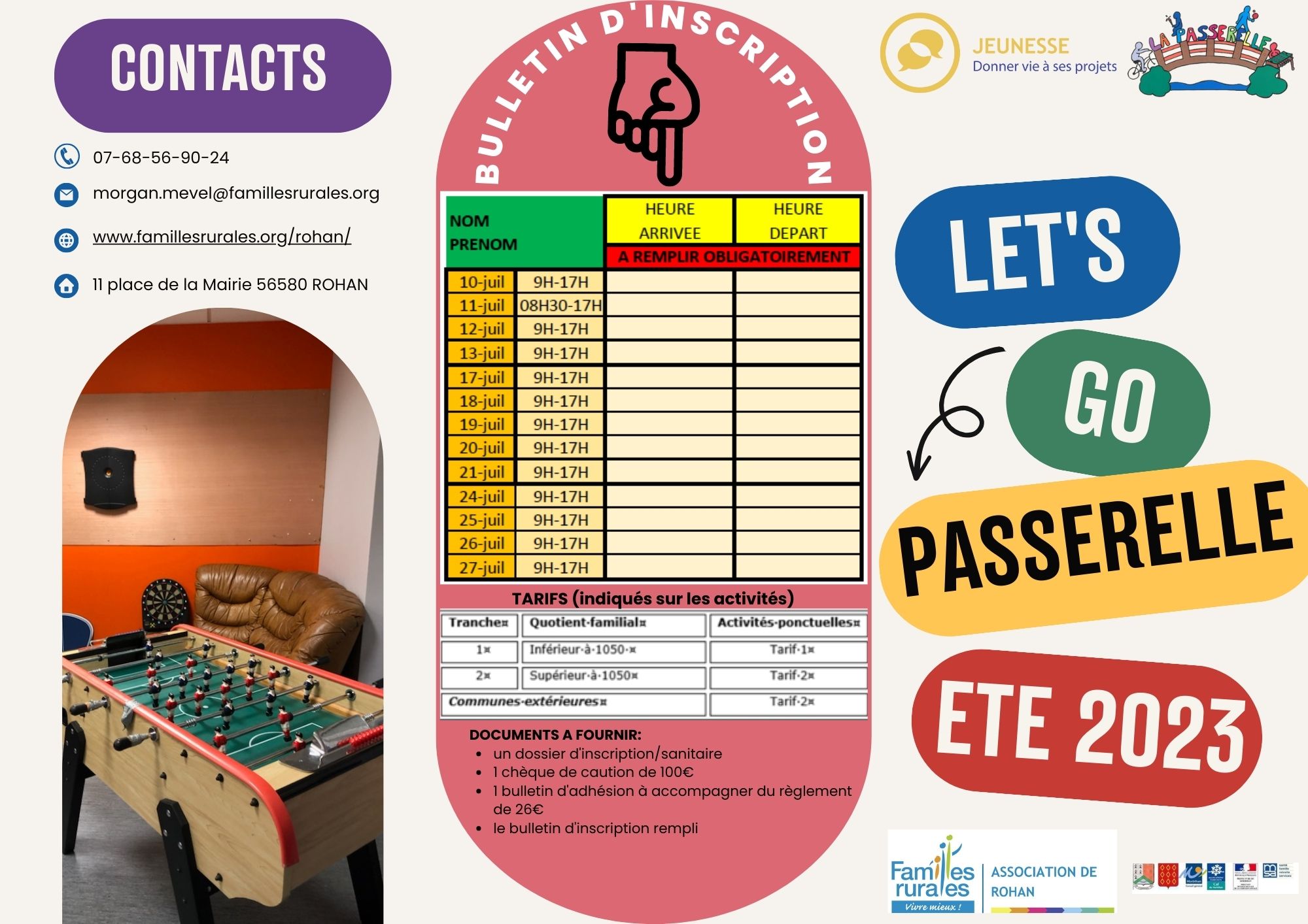 La Passerelle : le programme des vacances d'été 2023